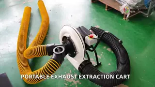 heavy-duty portable exhaust extractor with activated carbon filter for vehicle repair