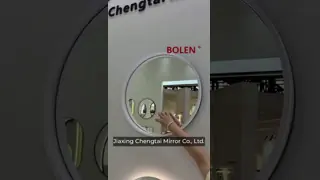 round led smart mirror with 3 color temperature adjustable anti-fog and touch control