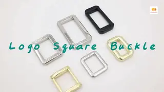 32mm custom engraving brand logo metal rectangular buckle for bag strap