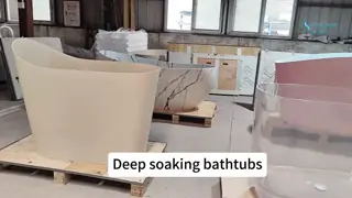 bathroom petite freestanding solid surface bathtub deep soaking anti scratch