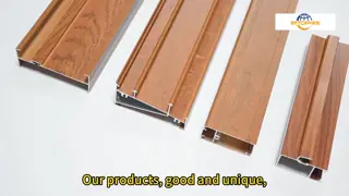 window aluminium profile outdoor wood grain customized sizes shapes
