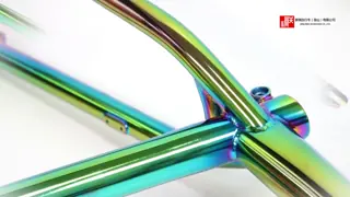 20 inch bmx bicycle rainbow frame oil slick full crmo top tube 20.75