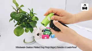 ecofriendly dog poo bag rolls for pet waste bags bulk tear resistant