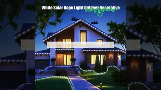 72ft solar rope lights white color containing 200 led lights ideal for walkway lighting and outdoor