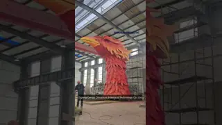 custom 3d printed fiberglass animatronic crow with vibrant colors