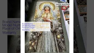 baroque virgin mary mosaic art tile praying portrait custom wall design