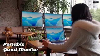 ips portable quad monitor 16 inch horizontal folding monitor for laptop extension