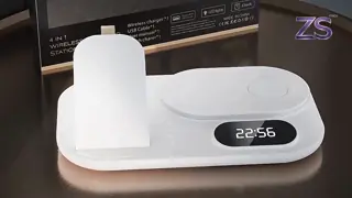 led digital rgb alarm clock 4 in 1 folding wireless charging station dock stand for xiaomi samsung